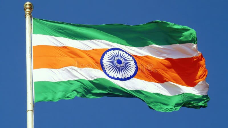 The Indian Flag Flying High in the Sky Stock Image - Image of generated ...