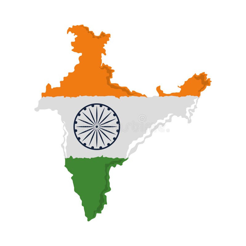 Indian flag in the map stock vector. Illustration of great - 224288603