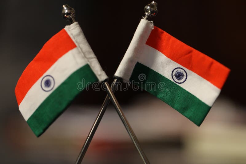 Indian Flag on a Office Table Stock Photo - Image of emblem, abstract ...
