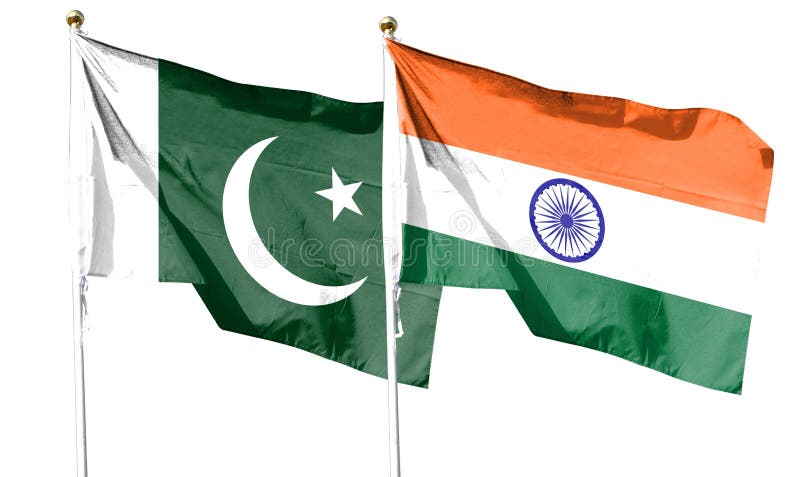 Indian Flag and British Flag on Cloudy Sky Stock Photo - Image of wind ...