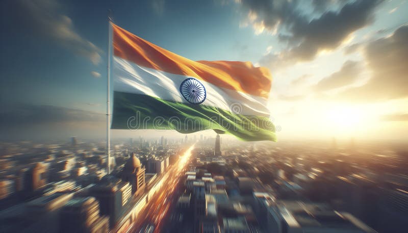 Indian Flag, Ai Created Image Stock Photo - Image of effect, culture ...