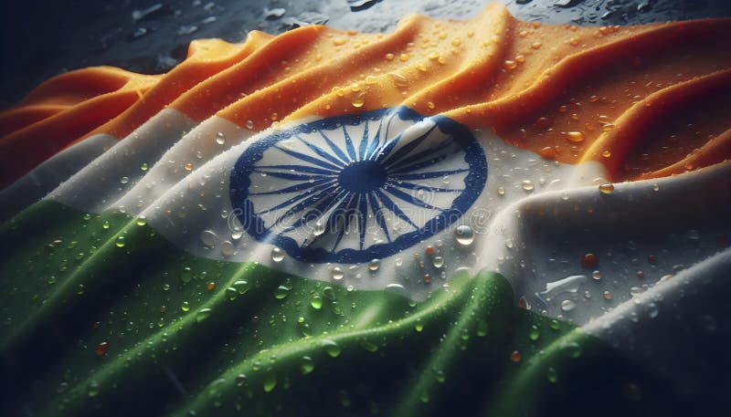 Indian Flag, Ai Created Image Stock Photo - Image of holographic ...