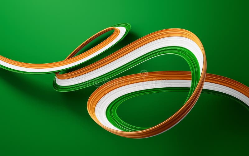 Indian Flag Ribbon Wavy Abstract Background. 3d Illustration Stock ...