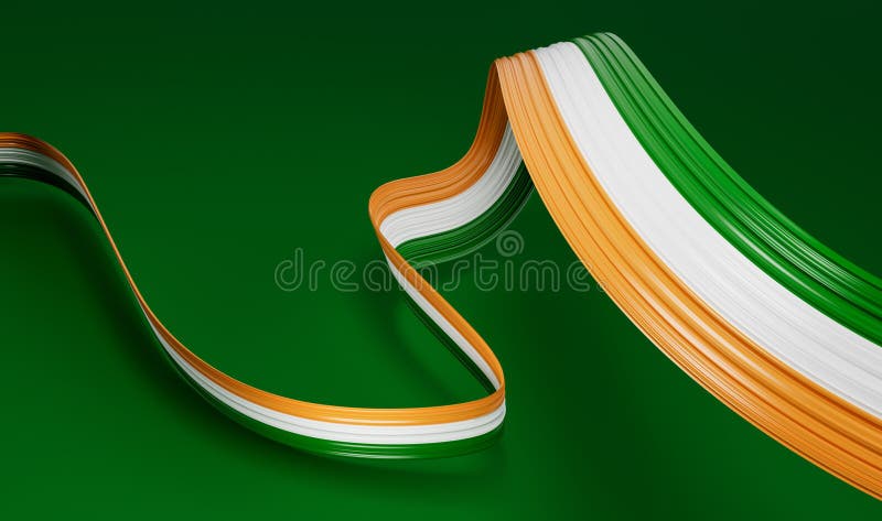 Indian Flag Ribbon Wavy Abstract Background. 3d Illustration Stock ...