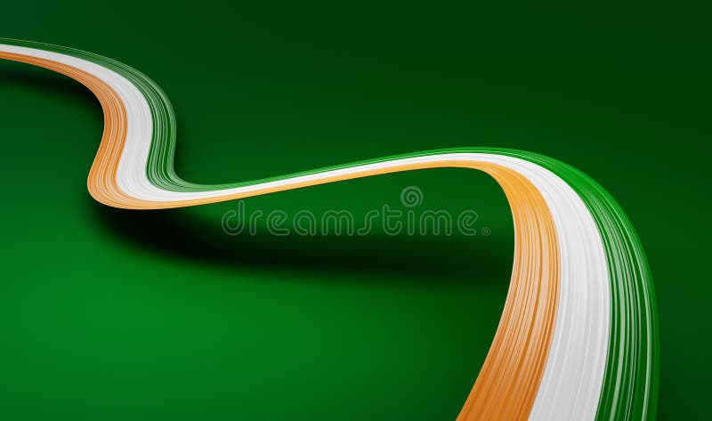 Indian Flag Ribbon Wavy Abstract Background. 3d Illustration Stock ...