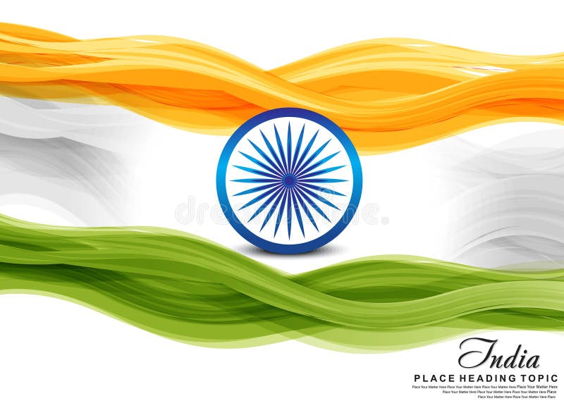 Indian Flag Wave Background Stock Vector - Illustration of asoka ...