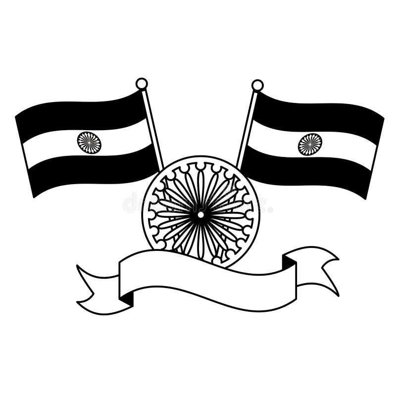 Indian Flags with Map and Ashoka Chakra Stock Illustration ...