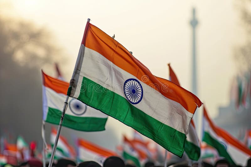 Indian Flags on Indian Republic Day Stock Photo - Image of republic ...