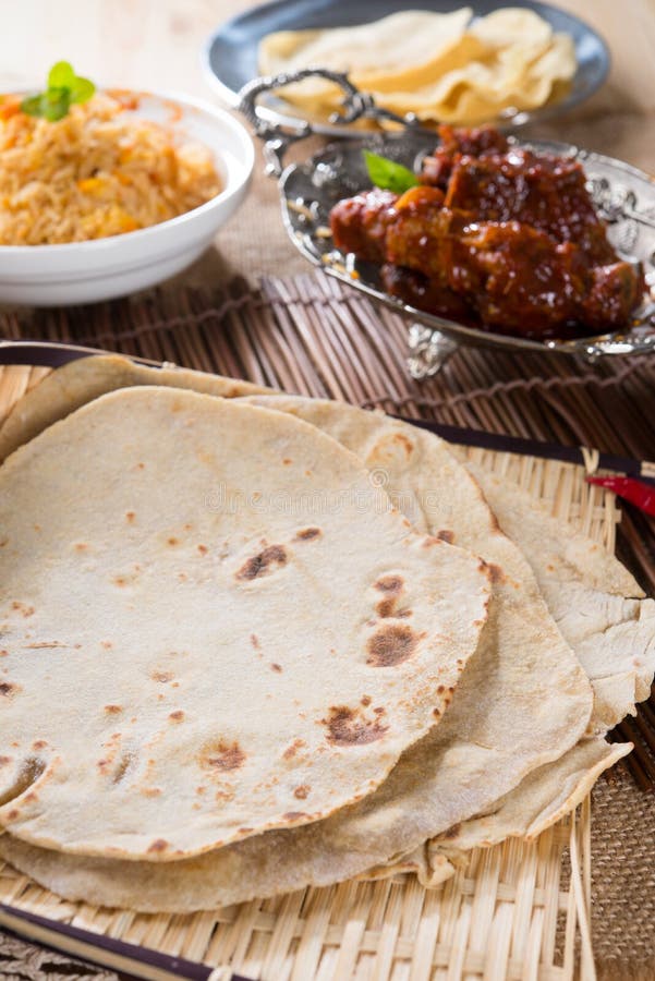 Indian flat-bread stock image. Image of curry, roti, shot - 60752903