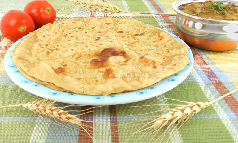 Indian Flat Bread Chapati, Roti Made of Whole Wheat Flour and Baked ...