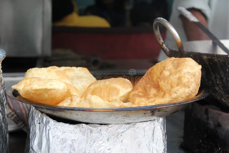 Indian flat bread Puri stock photo. Image of puri, slice - 64822238