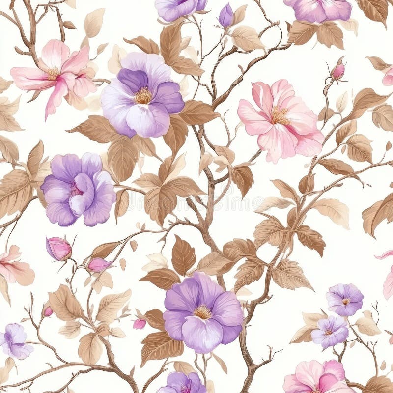 Indian Floral Seamless Pattern in a Modern Style Stock Photo - Image of ...