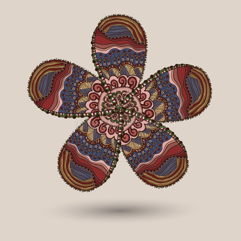 Indian flower stock vector. Illustration of folk, indian - 69927050