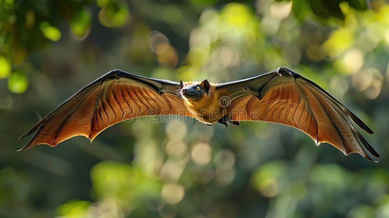 Indian Flying Fox Pteropus Medius, in Flight Stock Image - Image of ...