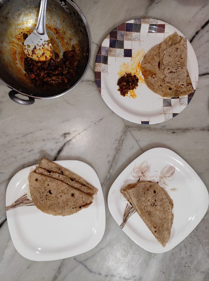 Indian Food Chapati Eggs Corry Dining Table Background Image Stock ...