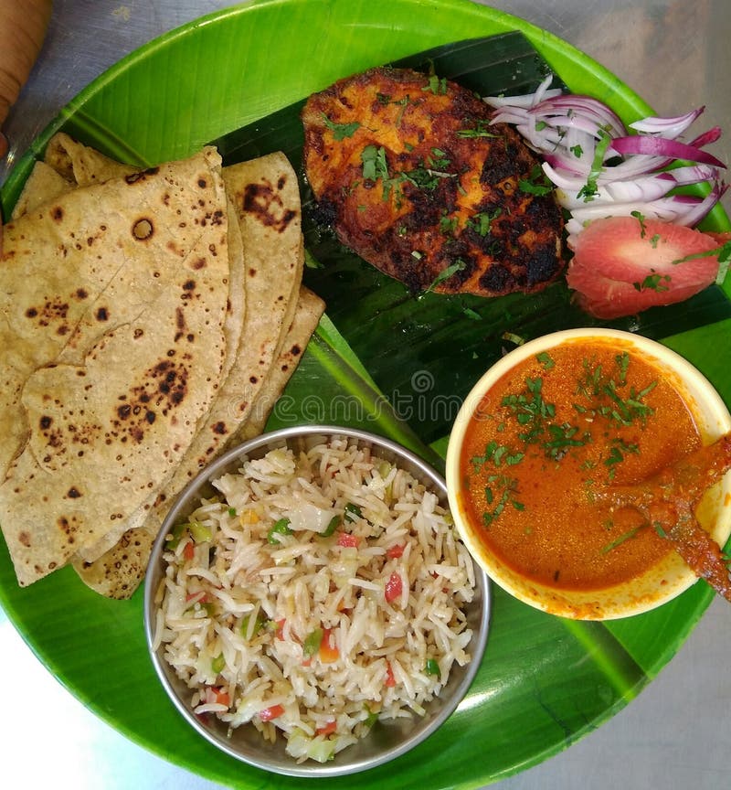 Indian Food with Fish and Fish Curry Stock Image - Image of seafood ...