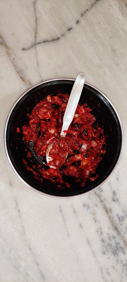 INDIAN FOOD ONION RED CHILLI POWDER PICKLE IMAGE Stock Image - Image of ...