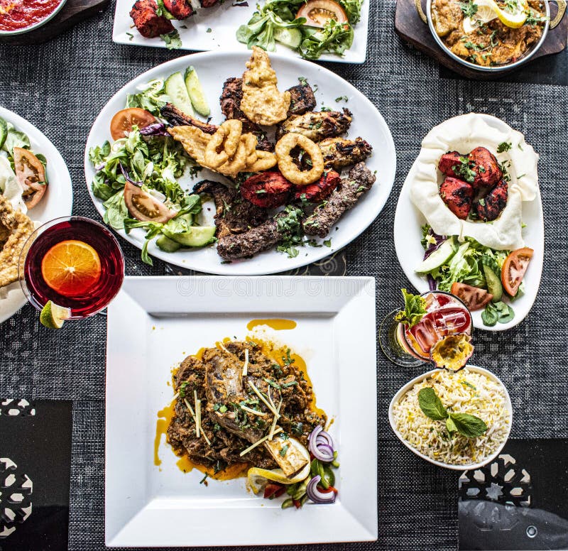 Indian Food Plater Back Drop Stock Image - Image of chicken, asian ...