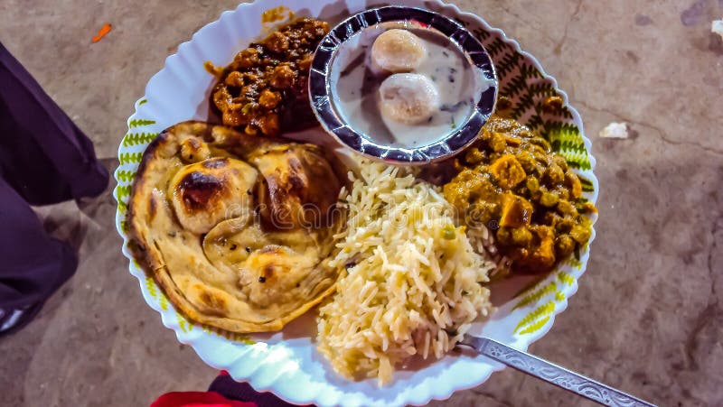 Indian food stock image. Image of raita, rice, naanbread - 143209905