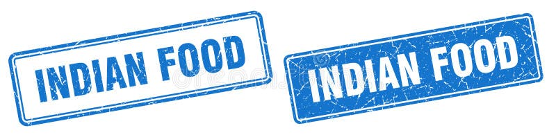 Indian Food Stamp Set. Indian Food Square Grunge Sign Stock Vector ...