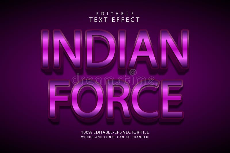 Indian Force Editable Text Effect 3 Dimension Emboss Modern Style Stock ...
