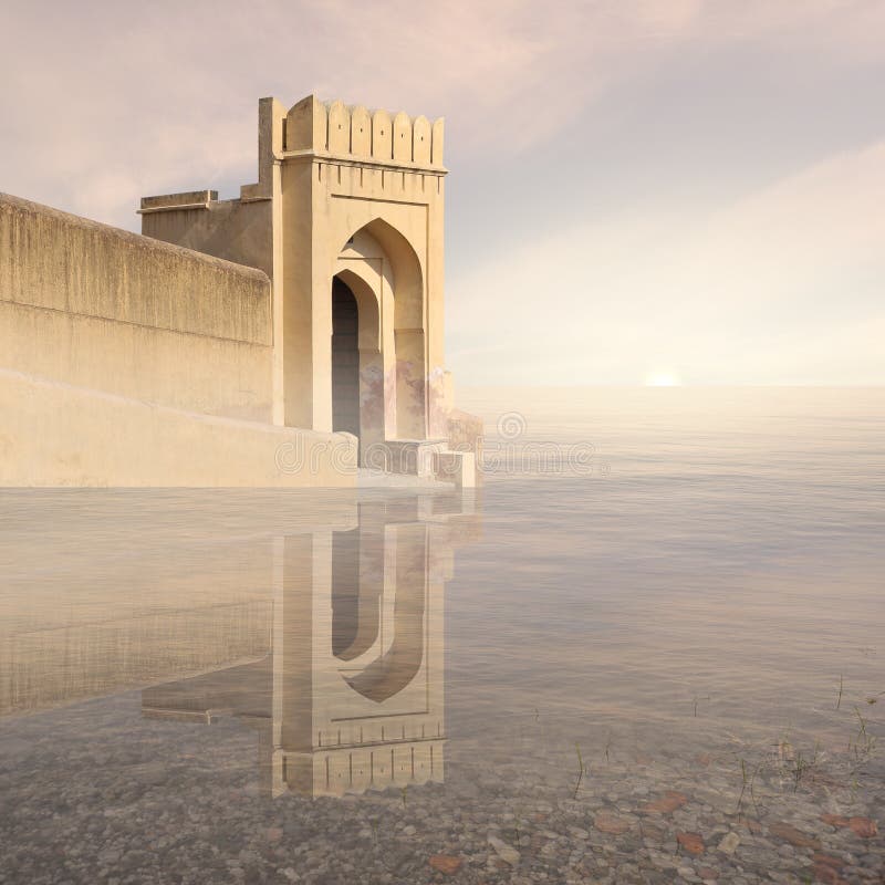 Indian fort. stock photo. Image of ghat, coast, palace - 63227366