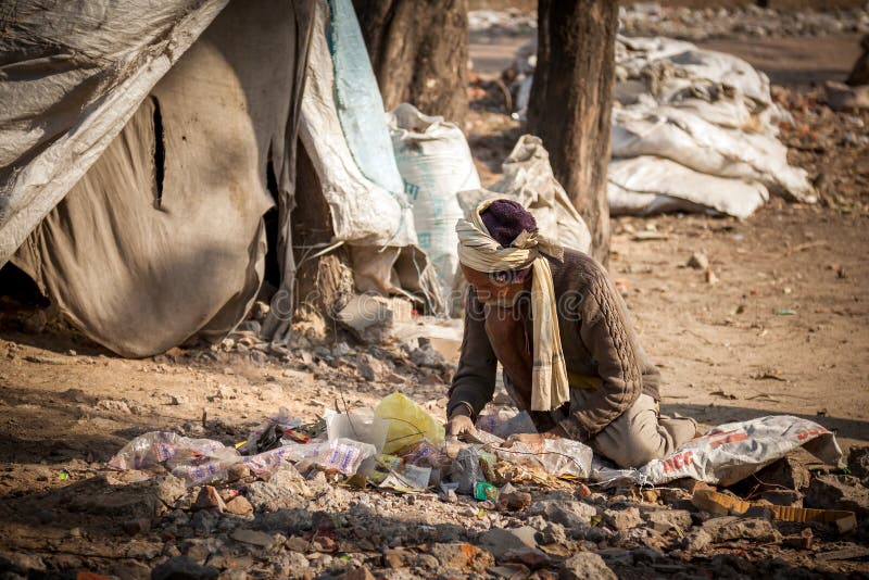 Indian Garbage Collector Man Editorial Photography - Image of black ...