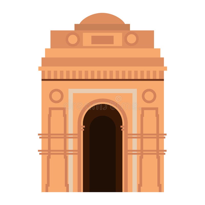 Indian Gate Arch Monument Icon Stock Illustration - Illustration of ...