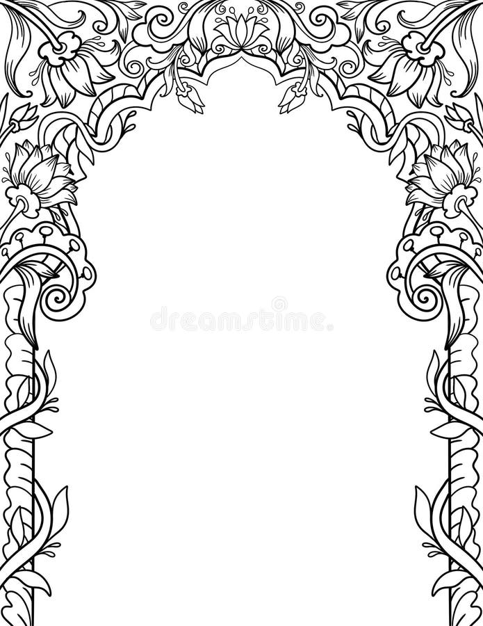 Indian Gate Frame Template for Invitation, Banner, Wedding Design ...