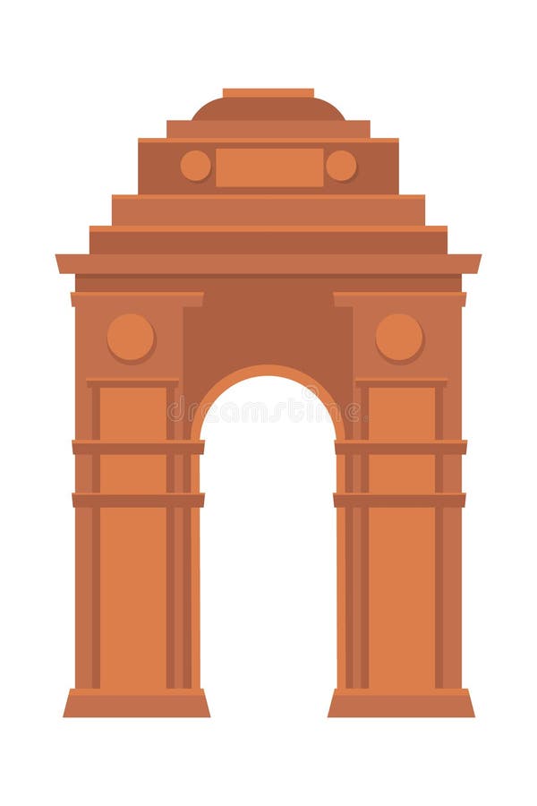 Indian Gateway Emblem Building Symbol Isolated Stock Vector ...