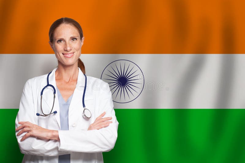 Indian General Practitioner Doctor Gp on the Flag of India Stock Image ...