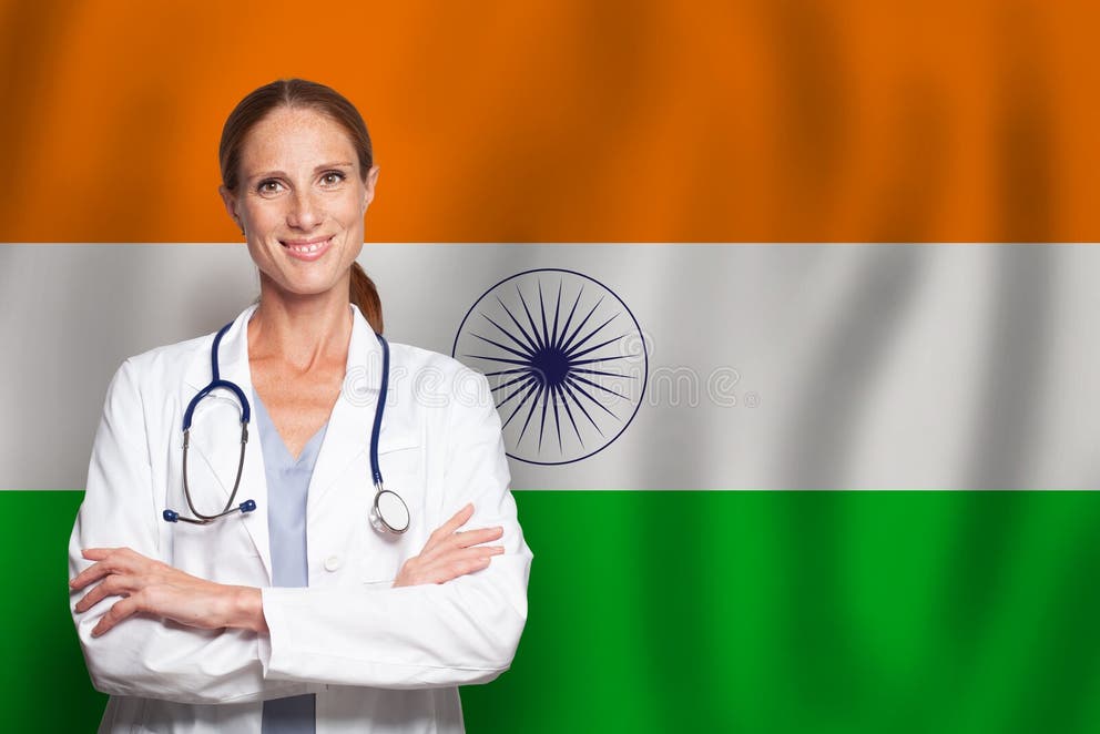 Indian General Practitioner Doctor Gp on the Flag of India Stock Image ...