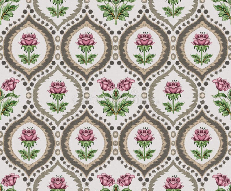 Indian Geometric Mughal Seamless Pattern Stock Illustration ...