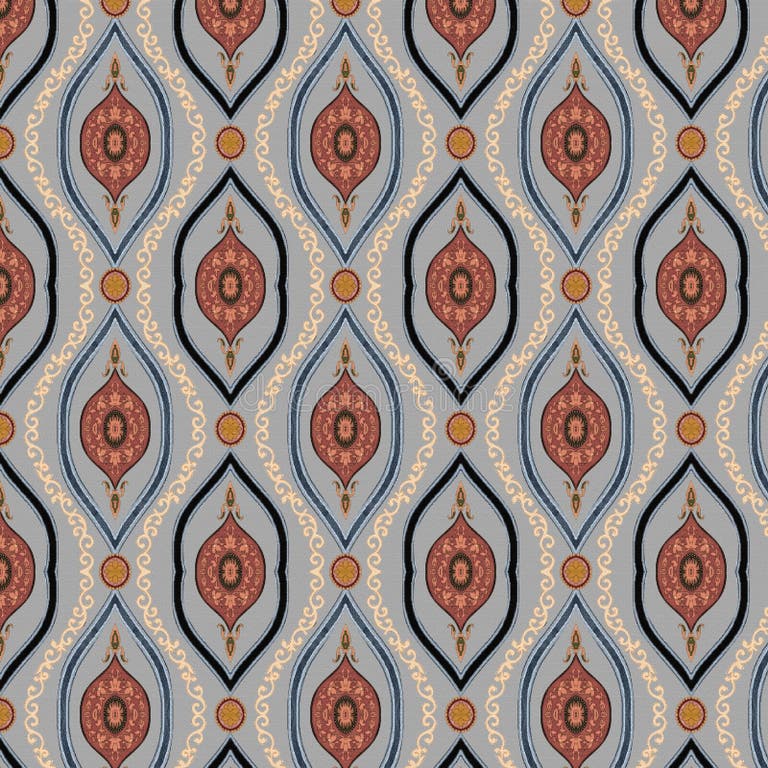 Indian Geometric Mughal Seamless Pattern Stock Illustration ...