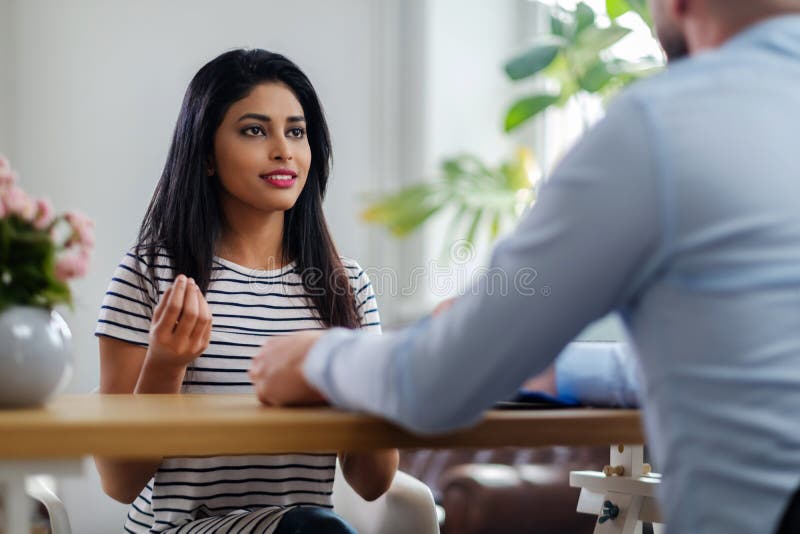 Indian Girl Attending Job Interview Stock Image - Image of girl ...