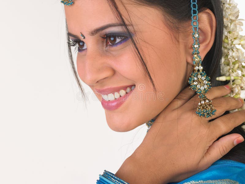 Indian girl with flowers stock image. Image of female - 7812455