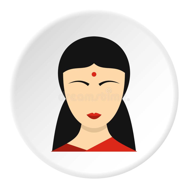 Indian girl icon circle stock vector. Illustration of lady - 95329242