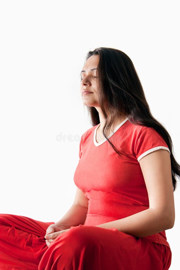 Indian Girl in meditation stock image. Image of body - 20395625