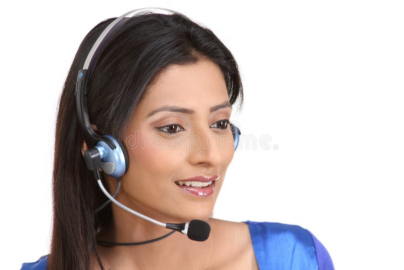 Indian Lady Wearing Headset Stock Photo - Image of lady, jobs: 869192