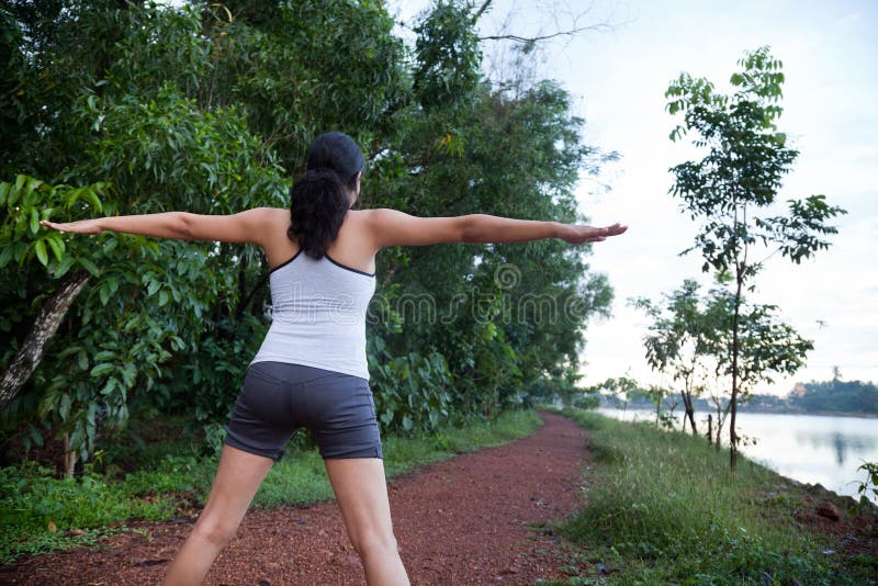 Indian Girl on Morning Exercise Stock Image - Image of health, alone ...