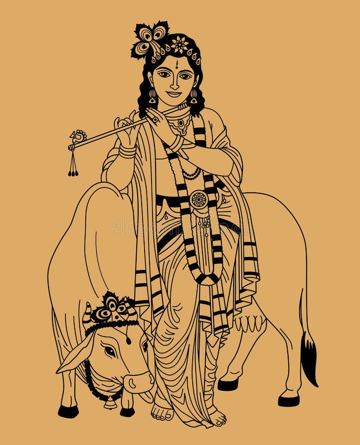 Cow Krishna Stock Illustrations – 508 Cow Krishna Stock Illustrations ...