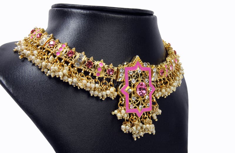 Indian Gold Necklace stock image. Image of attractive - 18946325