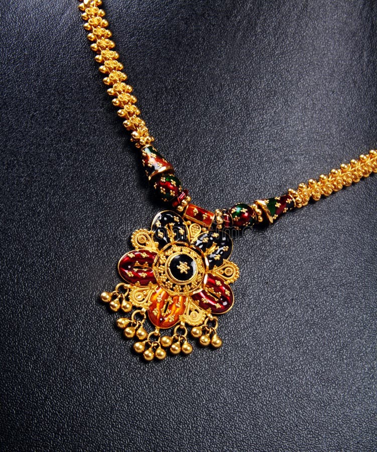 Indian Gold Necklace stock photo. Image of decoration - 23505346
