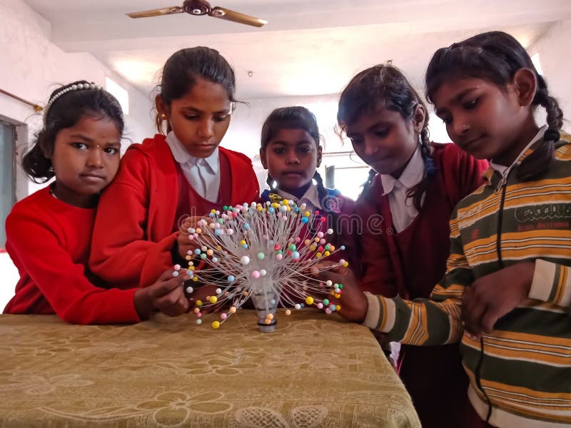 Indian Government School Students Making Science Project into the ...