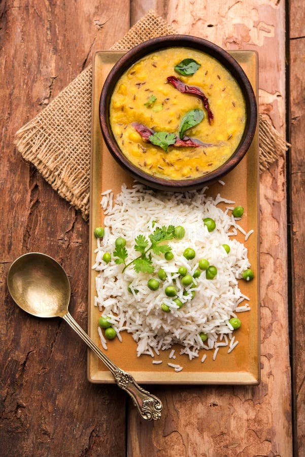 Indian Green Peas Rice or Pulav or Pilaf Stock Photo - Image of lunch ...