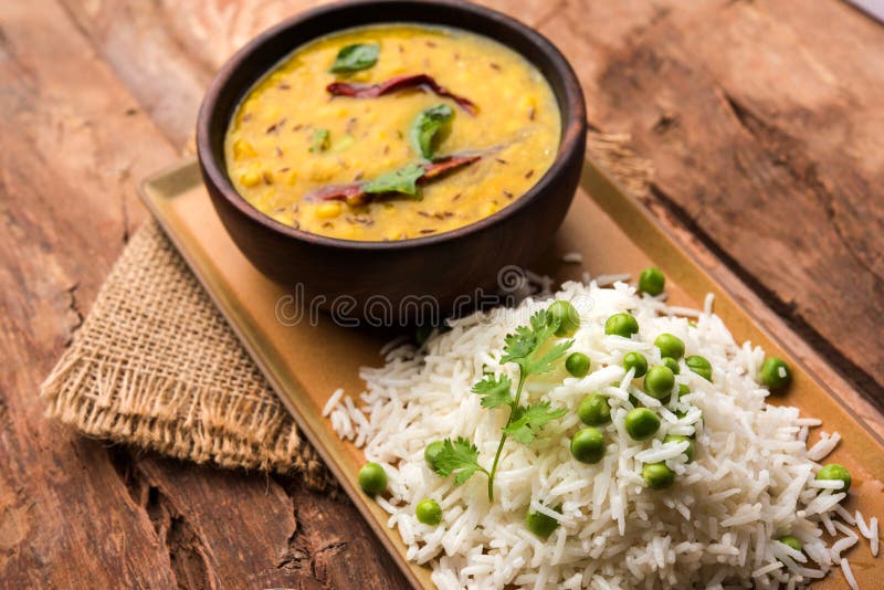 Indian Green Peas Rice or Pulav or Pilaf Stock Image - Image of curry ...