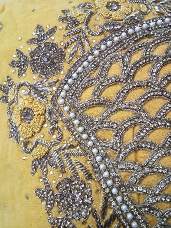 Indian Hand Embroidery Dabka Work Stock Image - Image of hand, dabka ...