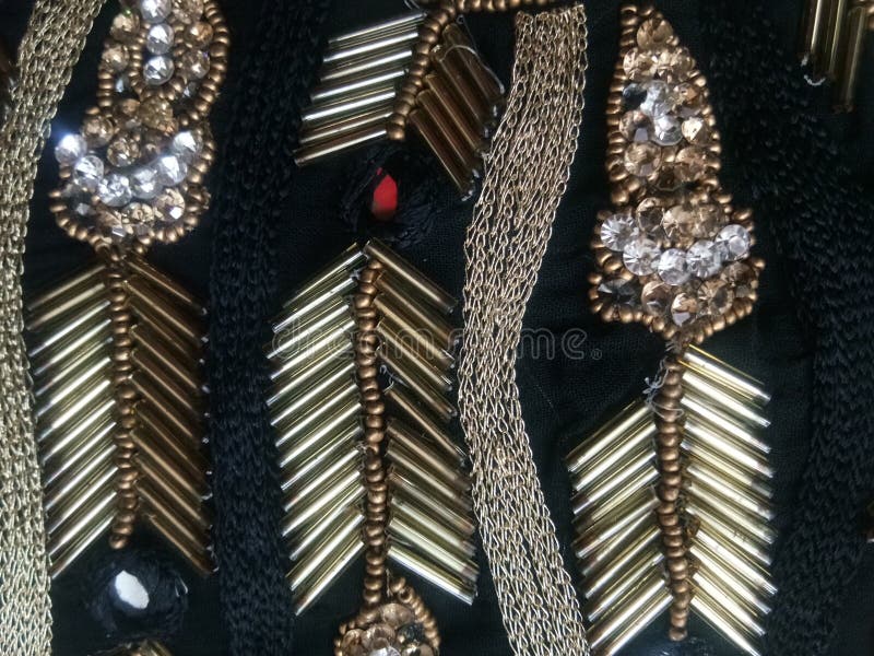 Indian Hand Embroidery Dabka Work Stock Image - Image of work, hand ...