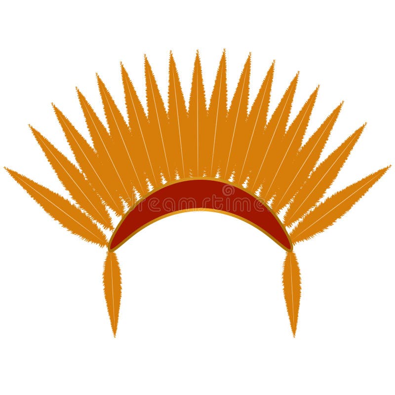 Indian hat with feathers stock vector. Illustration of style - 102429673