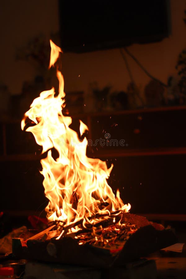 Indian Hawan and Pooja Fire Stock Images. Stock Image - Image of ...